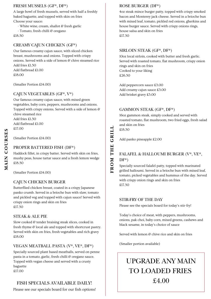 Main Menu - The Rose